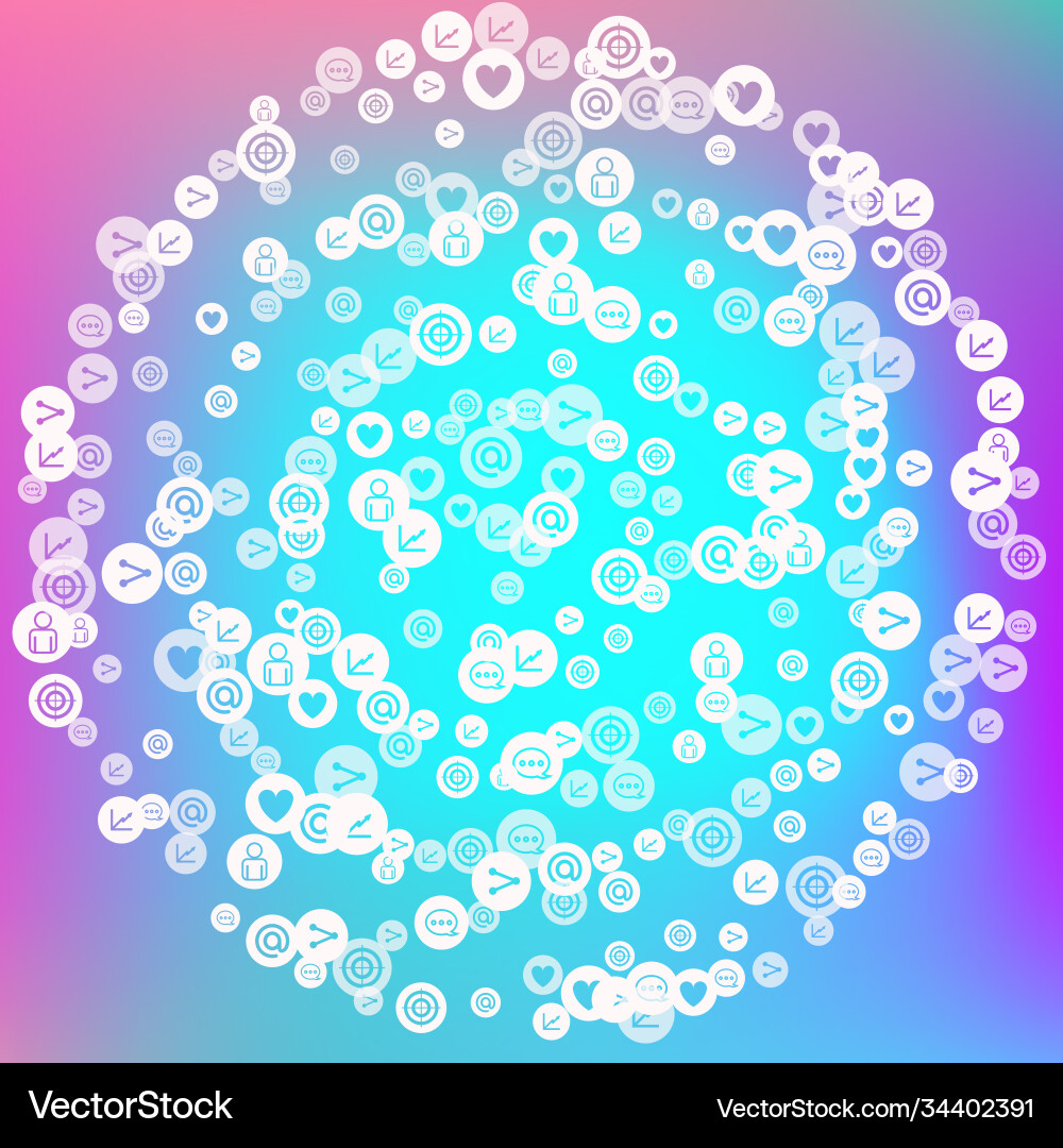 Social media marketing communication networking Vector Image