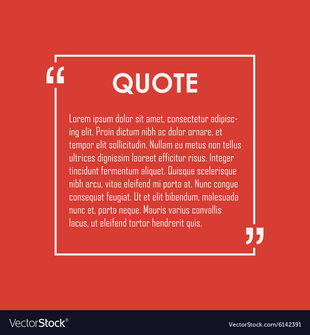 Square quote text bubble Royalty Free Vector Image