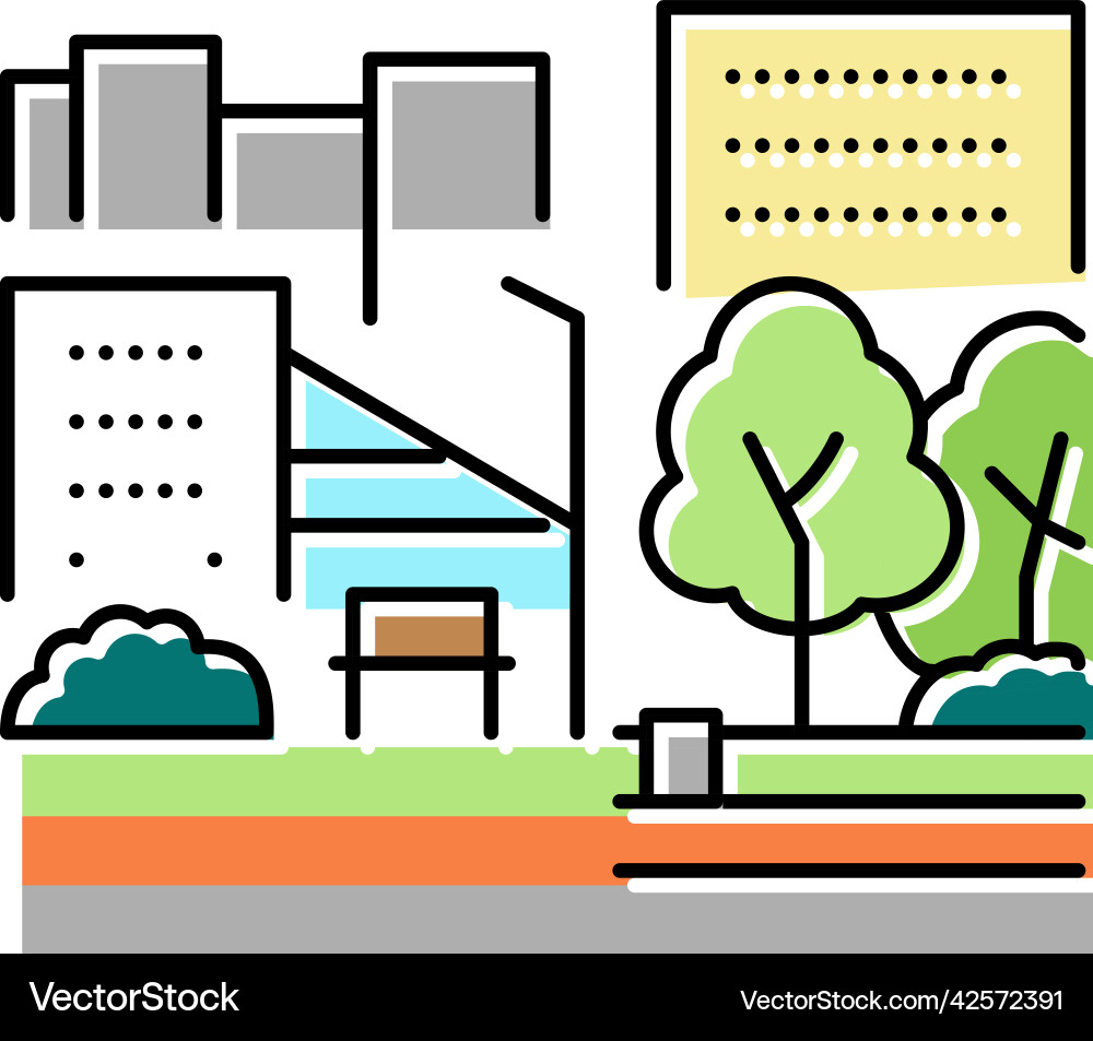Urban park color icon Royalty Free Vector Image