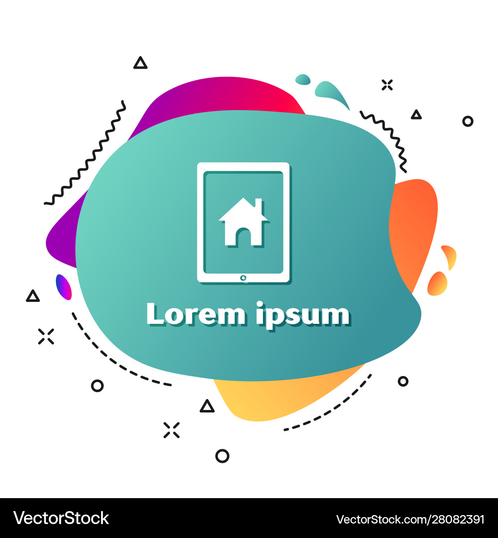 White tablet and smart home icon isolated on Vector Image