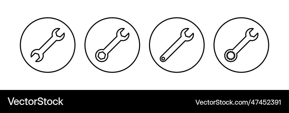 Wrench icon set repair icon tools icon Royalty Free Vector