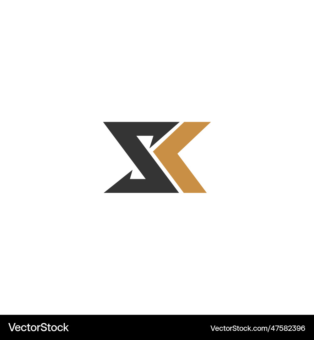 Alphabet letters monogram logo ks sk k Royalty Free Vector