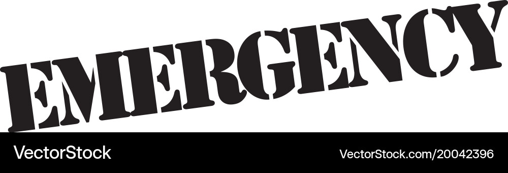 Emergency stamp typ Royalty Free Vector Image - VectorStock
