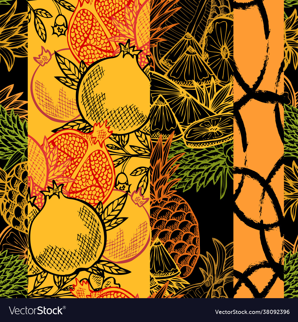 Fruit seamless pattern Royalty Free Vector Image