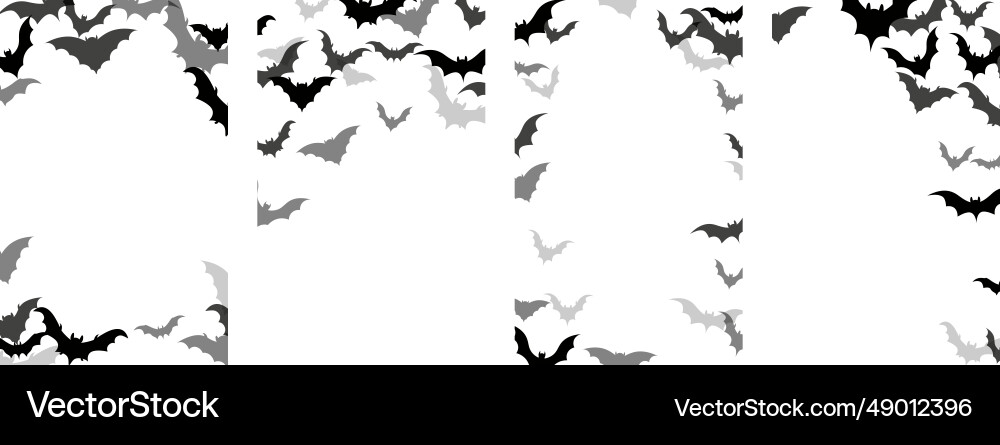 Halloween decoration banners black bats flying Vector Image
