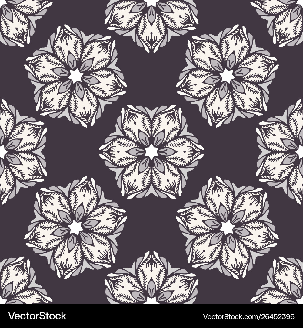 Hand drawn abstract christmas flower seamless Vector Image