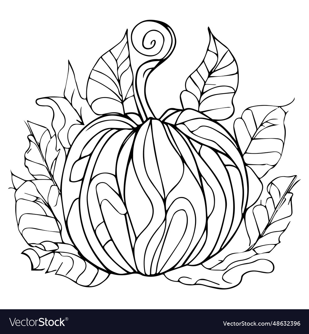 Pumpkin Leaf Coloring Page