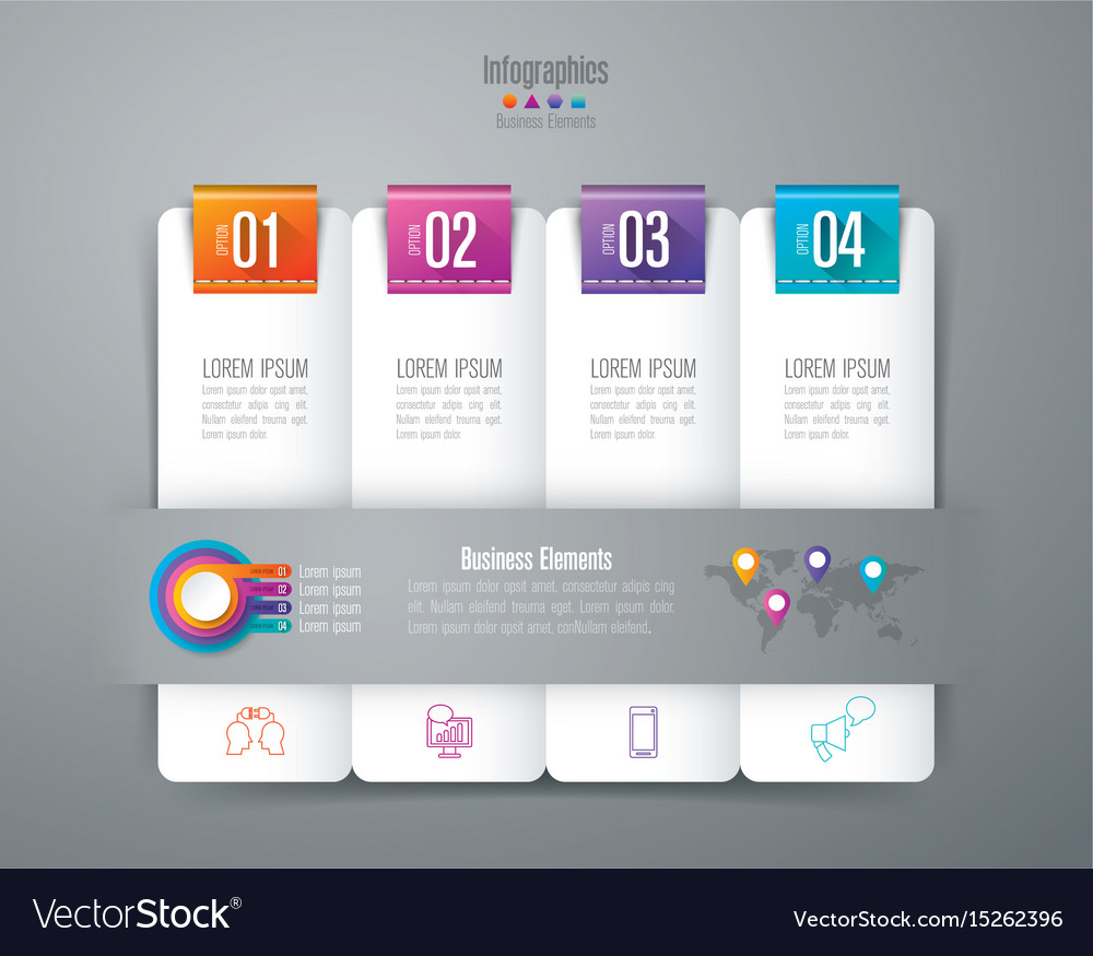 Infographics design with 4 options Royalty Free Vector Image