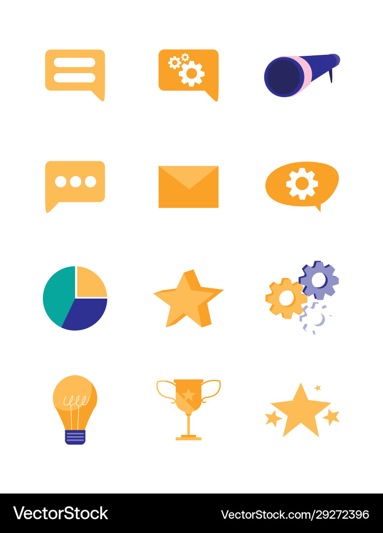 Isolated digital marketing icon set design Vector Image