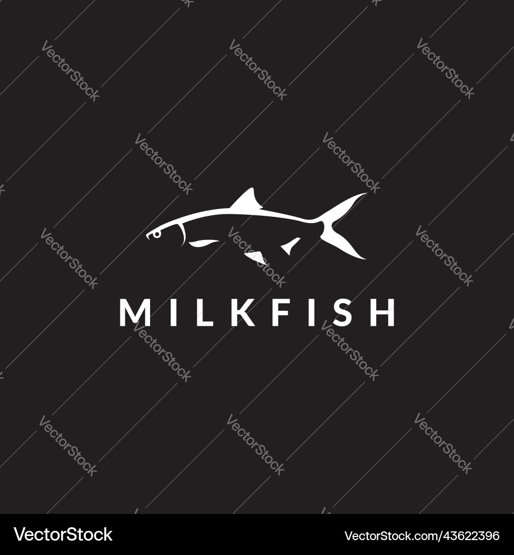 Milkfish food logo design Royalty Free Vector Image