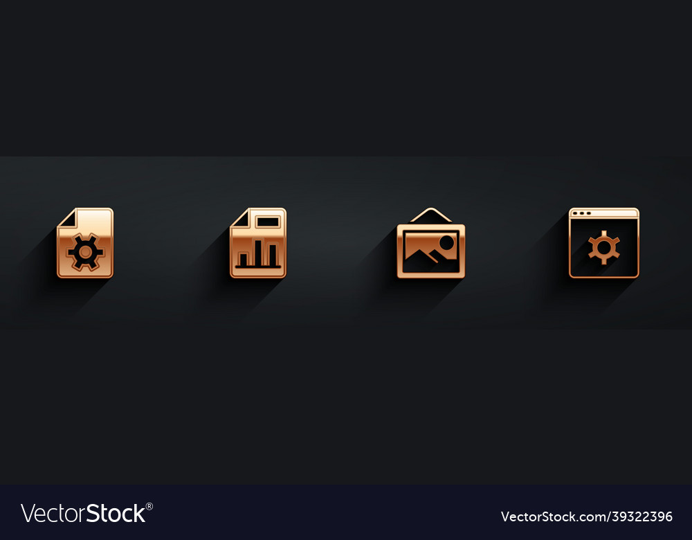 Set document settings with graph chart picture Vector Image