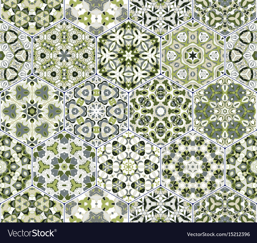 Set of hexagonal patterns Royalty Free Vector Image