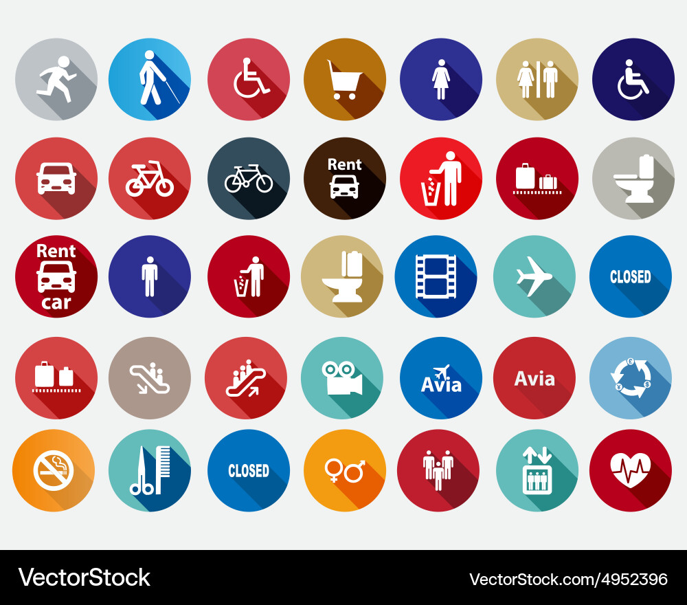 Set of information icons flat design Royalty Free Vector