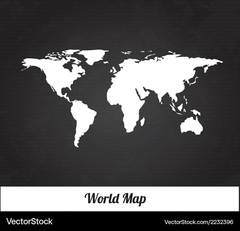 Silhouette map over black background Royalty Free Vector