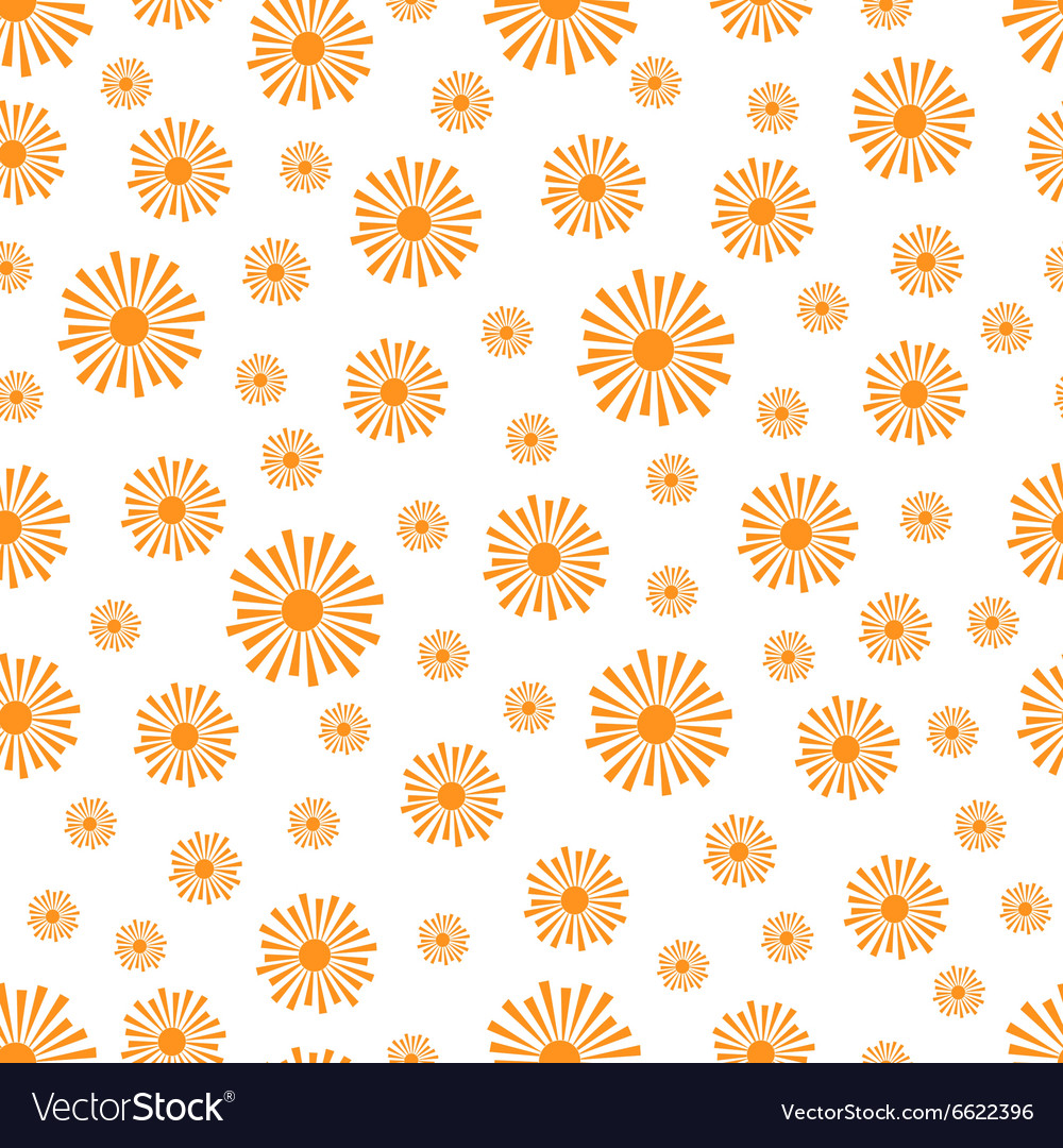 Stylized orange sun rays pattern Royalty Free Vector Image