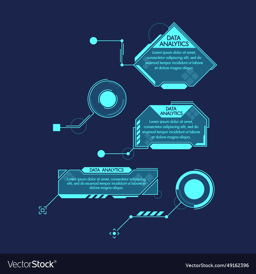 Technological footnotes for data analytics Vector Image