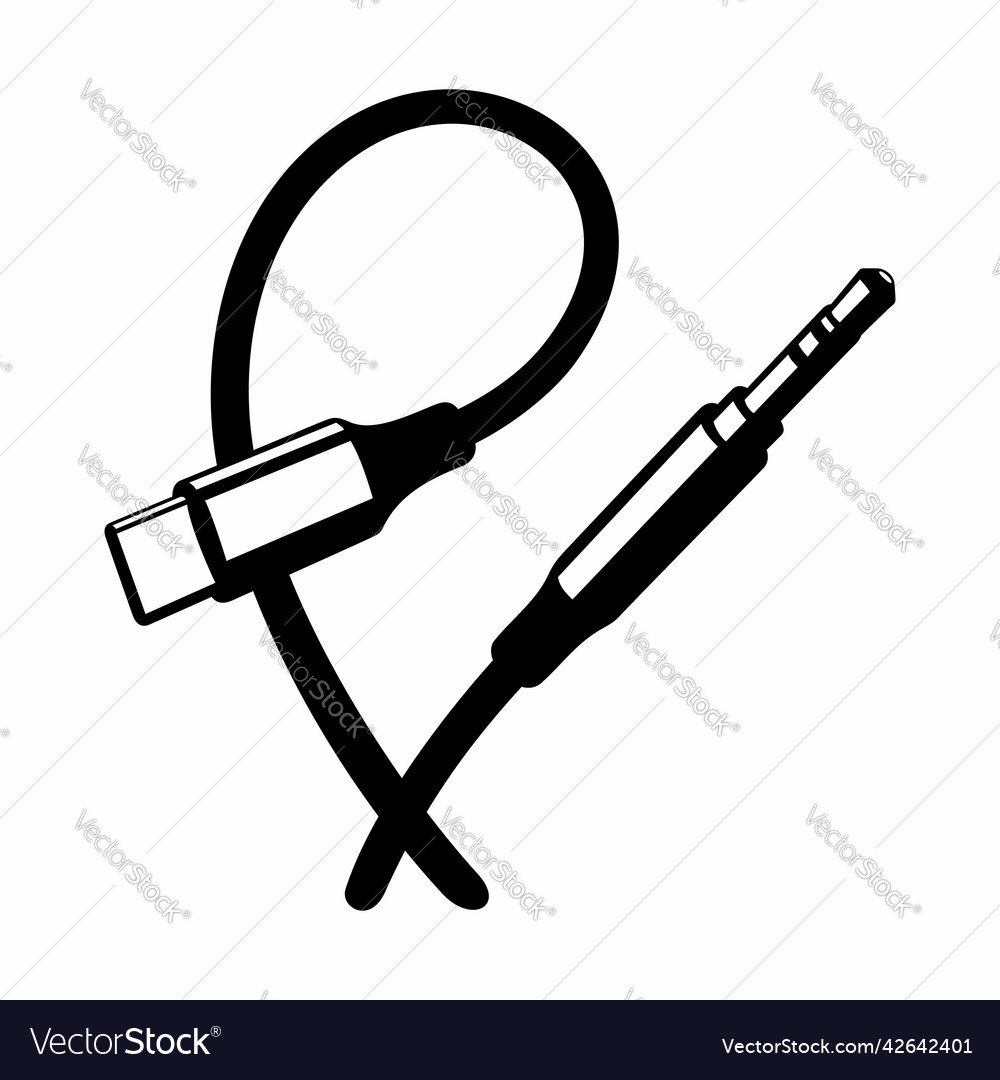 Cable plug and connector objects Royalty Free Vector Image