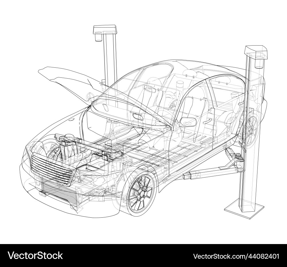 Car lift stand tower with Royalty Free Vector Image