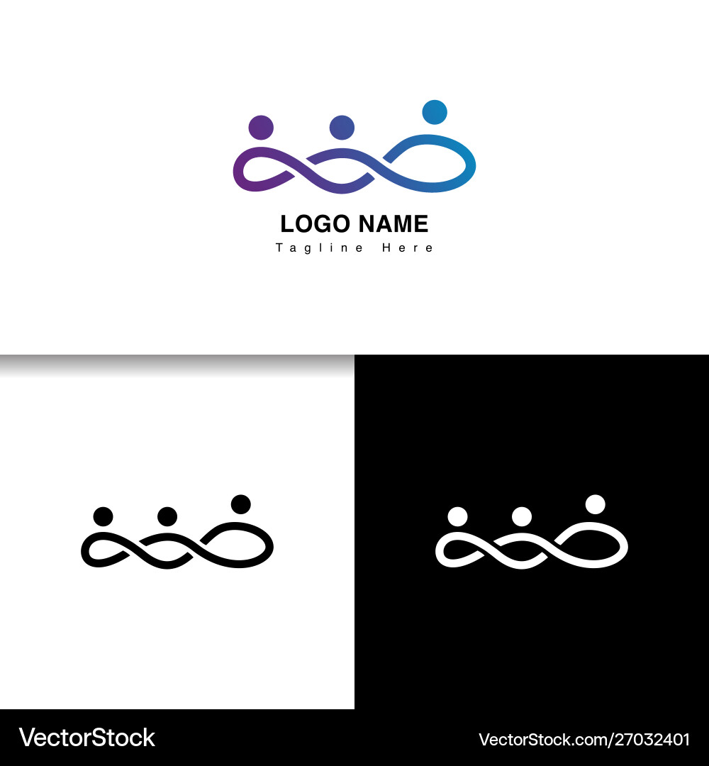 Colorful community people logo design icon Vector Image