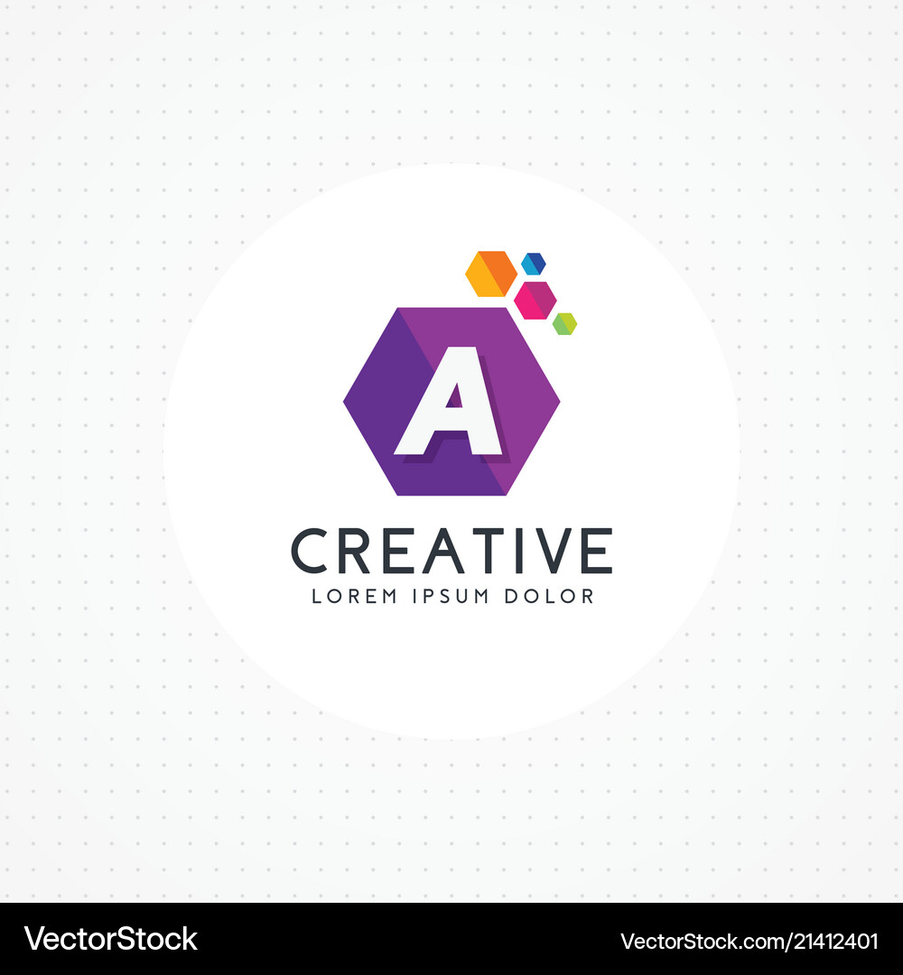 Creative hexagonal letter a logo Royalty Free Vector Image