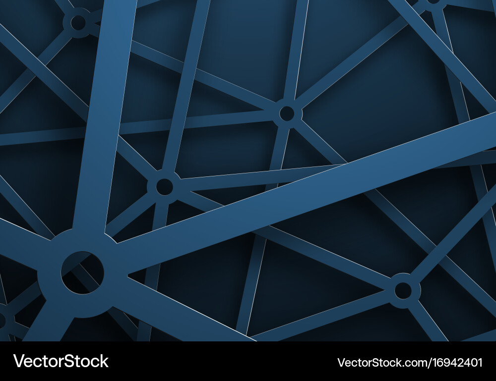 Design background with a cobweb of blue lines Vector Image