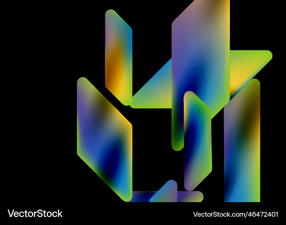 Fluid color dynamic geometric shapes abstract Vector Image