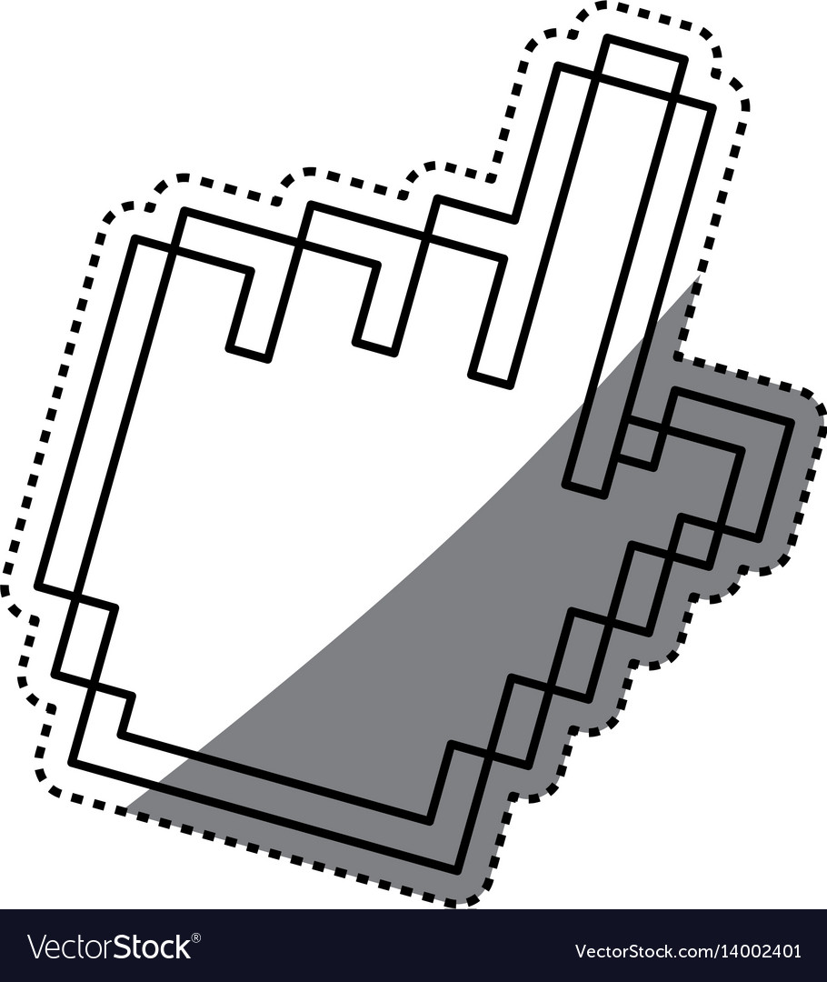 Hand pointer computer Royalty Free Vector Image