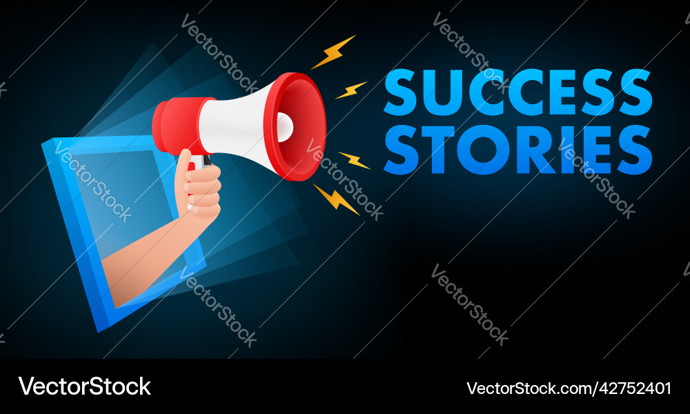 Lightbox with success stories stock Royalty Free Vector
