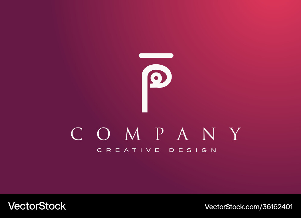 P pink white alphabet letter icon logo design Vector Image