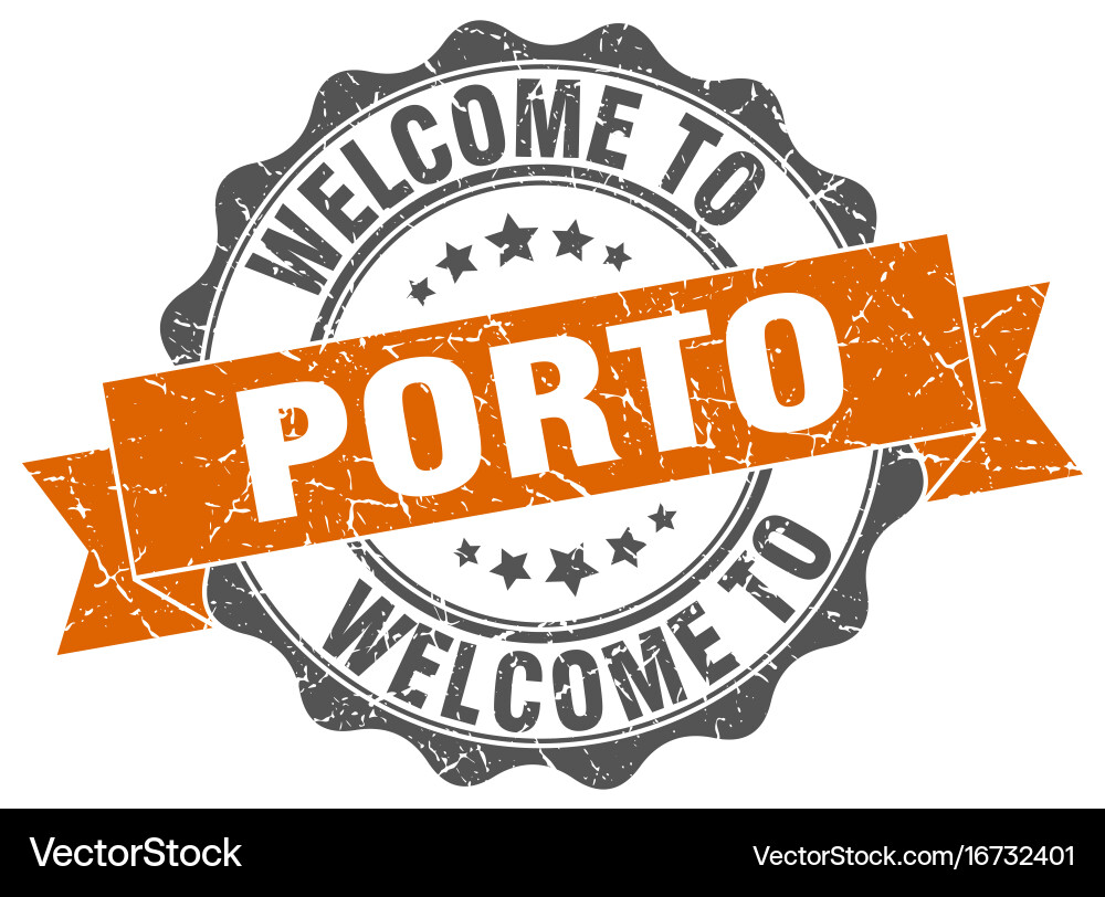 Porto round ribbon seal Royalty Free Vector Image