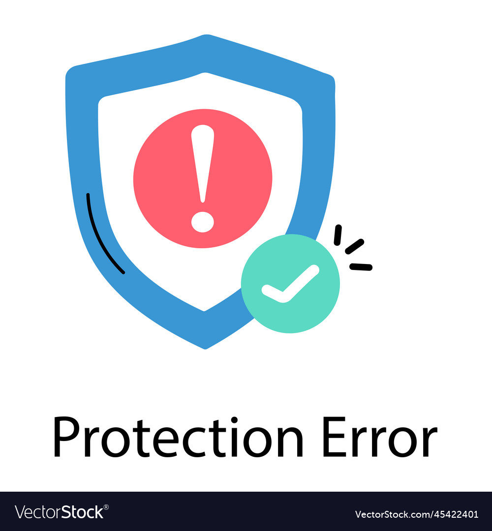 Protection error Royalty Free Vector Image - VectorStock