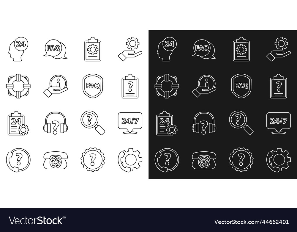 Set line telephone 24 hours support clock Vector Image Set line telephone 24 hours support clock Vector Image