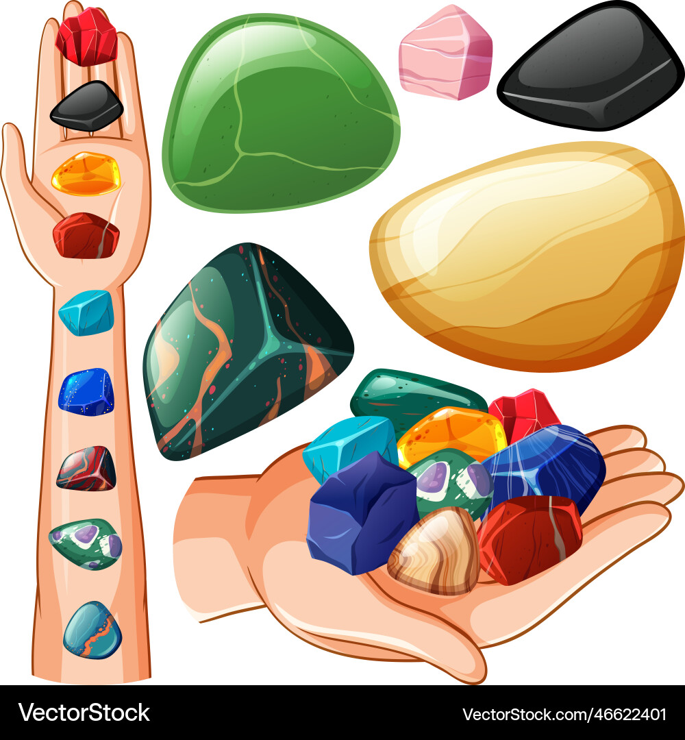 Set of lucky gem stone Royalty Free Vector Image