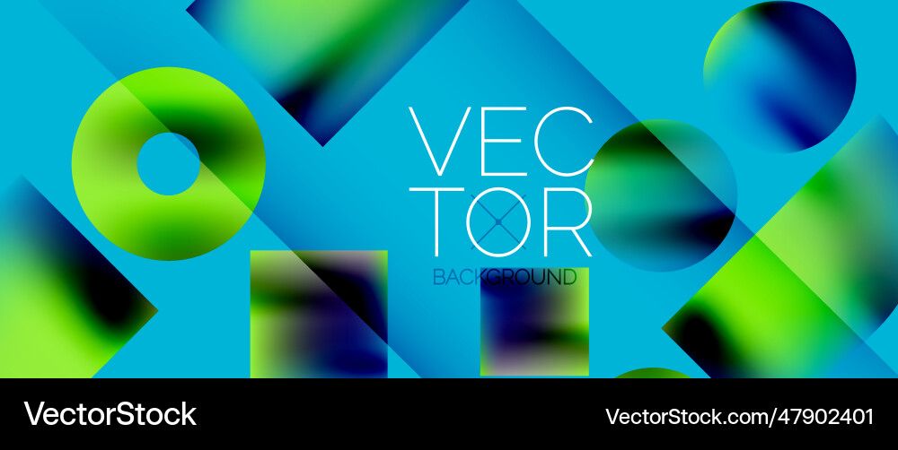 Squares and circles design fluid color gradients Vector Image
