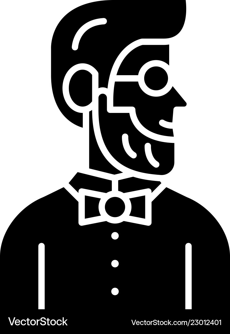 Stylist black icon sign on isolated Royalty Free Vector
