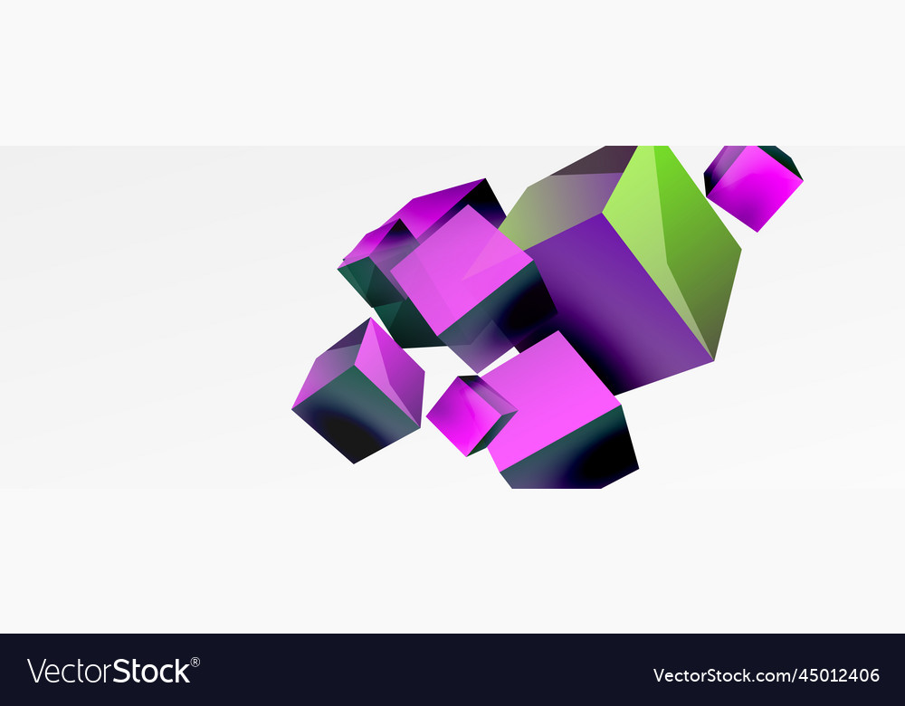 3d Cubes Abstract Background Composition Vector Image