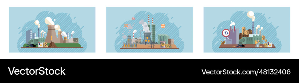 Air pollution from factories and co2 emissions Vector Image