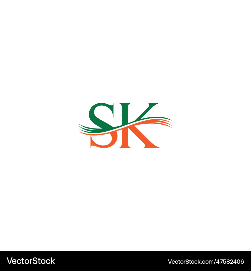 Alphabet letters monogram logo ks sk k Royalty Free Vector