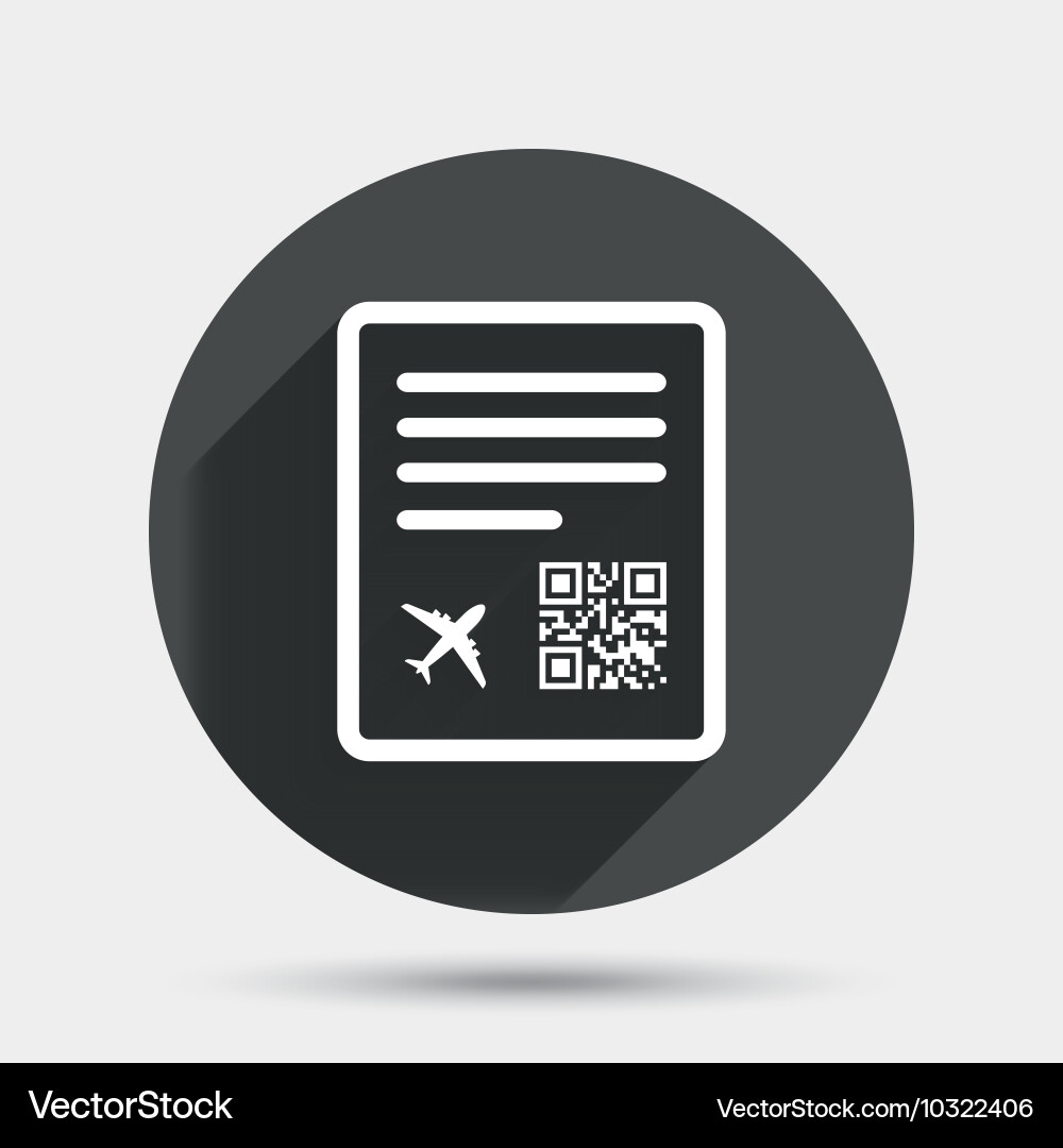 Boarding pass flight sign icon airport ticket Vector Image