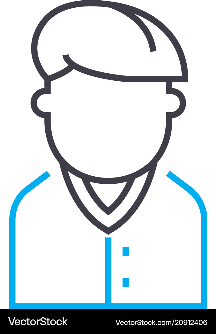 Boy-teenager linear icon concept Royalty Free Vector Image