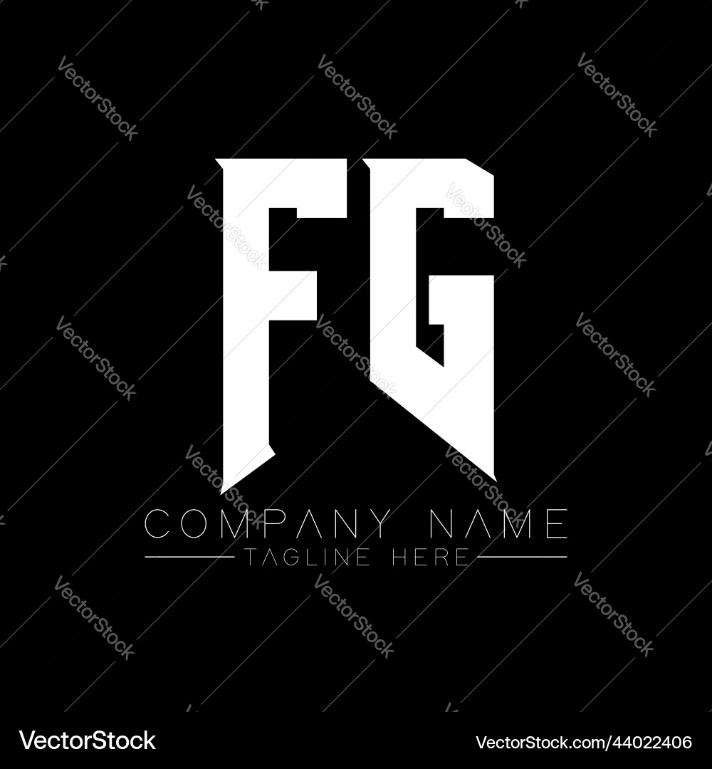 Fg letter logo design initial letters gamings Vector Image