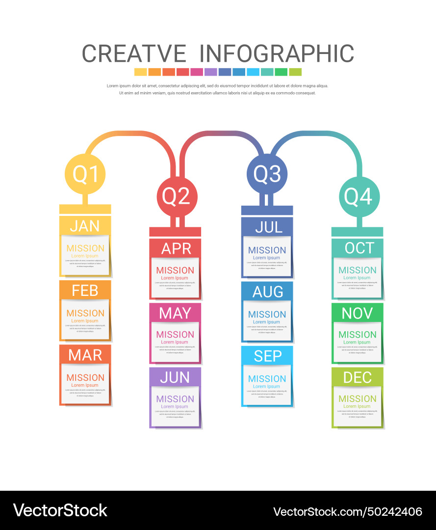 Infographic template for business 12 months Vector Image