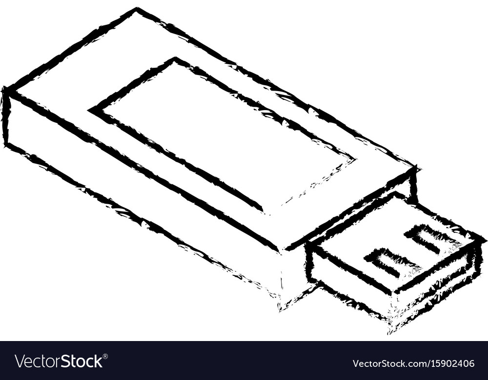 Line data usb memory to save documents Royalty Free Vector