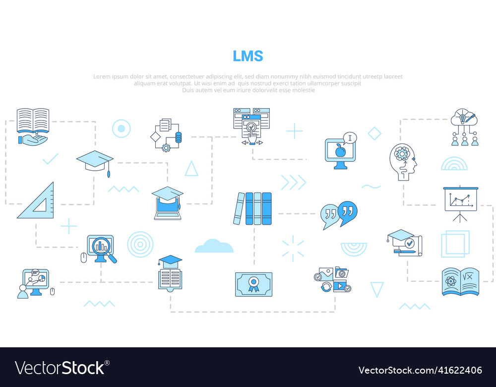 Lms learning management system concept with icon Vector Image