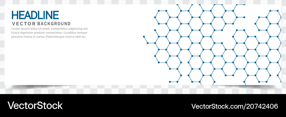 Modern blue honeycomb white background headline ve