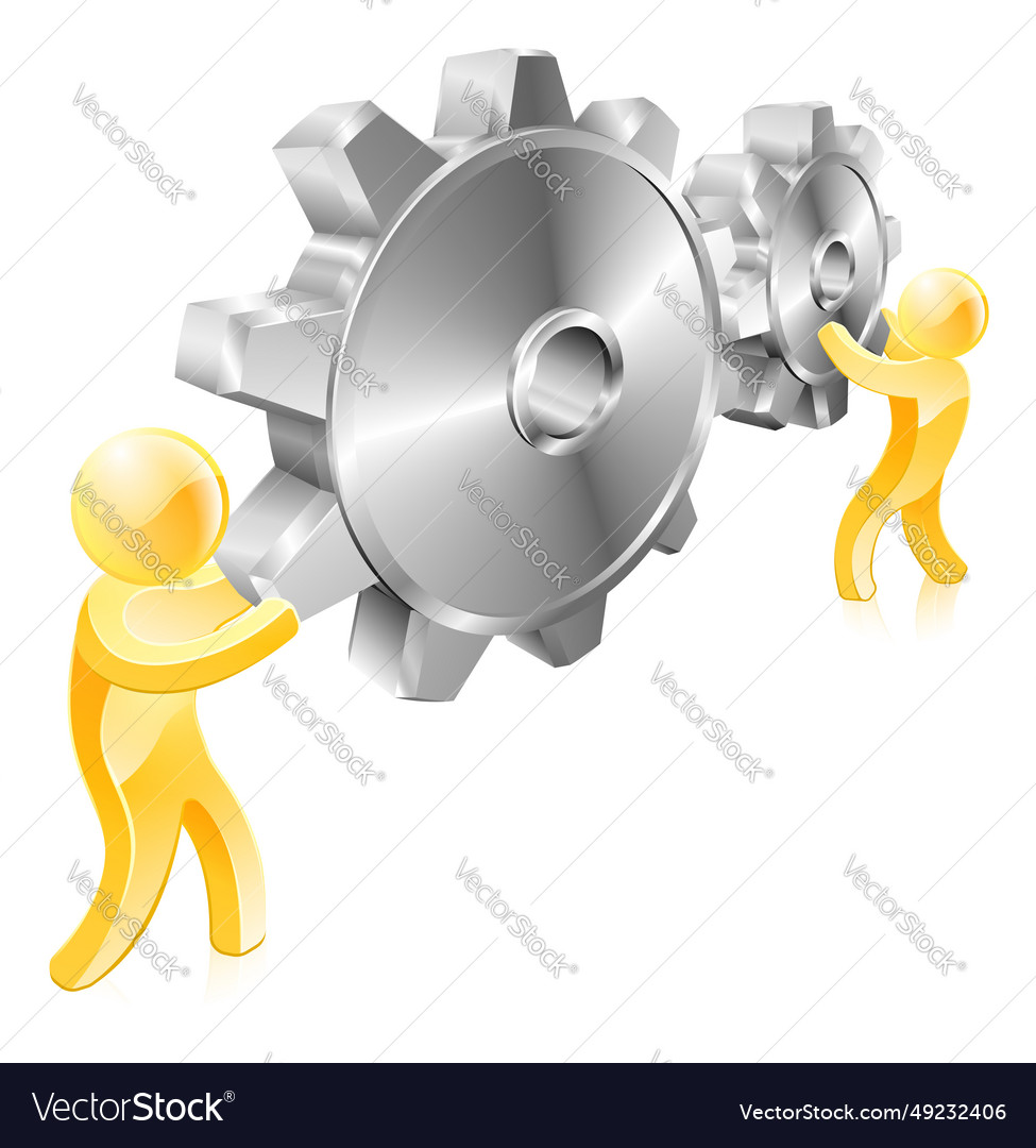 Moving cogs Royalty Free Vector Image - VectorStock