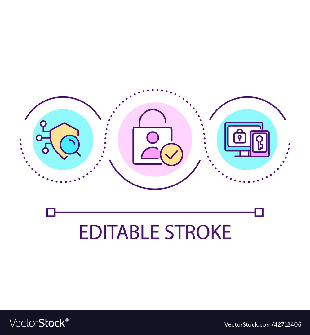 Protecting customer biometric data loop concept Vector Image