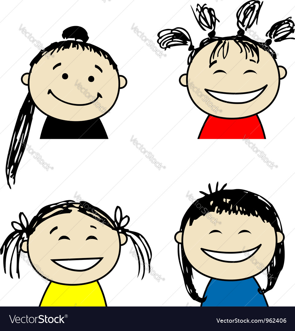 Smiling people icons for your design Royalty Free Vector
