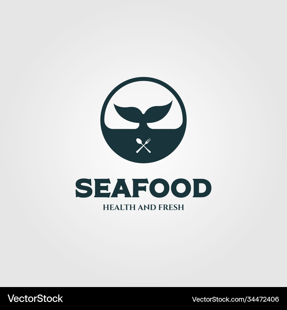 Whale tale symbol for restaurant logo design Vector Image