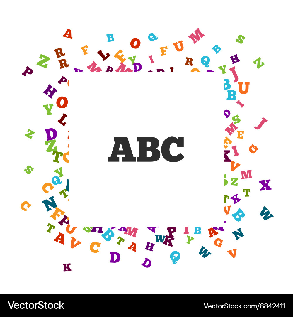 Abstract black alphabet ornament frame isolated on